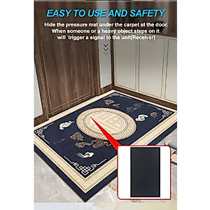 Digiteck Wireless Pressure Mat Doorbell and Alarm Systems, for Home, Flat Security White & Black