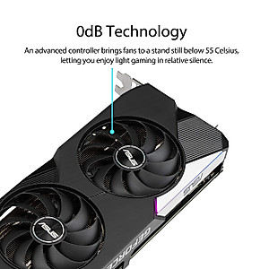 ASUS Dual NVIDIA GeForce RTX 3070 OC Edition Gaming Graphics Card (PCIe 4.0, 8GB GDDR6 Memory, HDMI 2.1, DisplayPort 1.4a, Axial-tech Fan Design, Dual BIOS, Protective Backplate, GPU Tweak II)