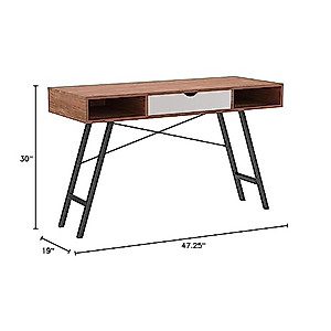 Target Marketing Systems Edison Desk with Drawer, Mid Century Modern Computer Writing Table with Storage for Home, Office, Bedroom and Study, 42.5", Espresso