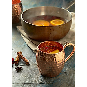 Copper Barrel Mug for Moscow Mules - 16 oz - 100% Pure Copper Mug by Alchemade - Includes FREE E-Recipe book