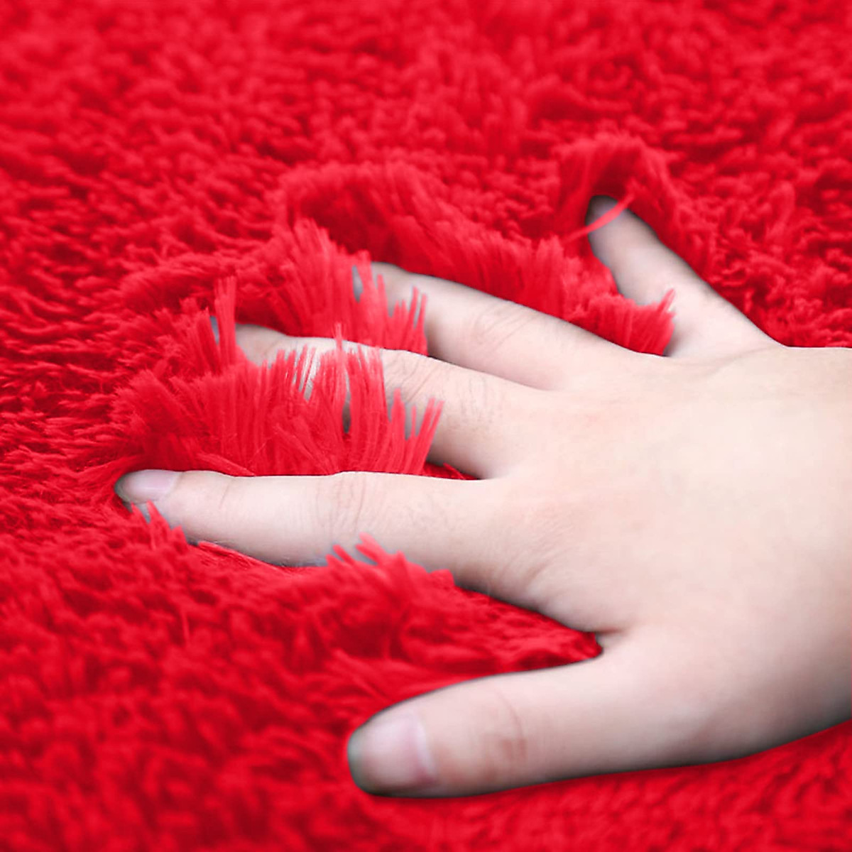 Bathroom Rugs Sets 3 Piece, Velvet Memory Foam Bath Mat - Non-Slip, Machine Washable Bath Rugs - Dries Quickly, Soft Plush Anti-Slip Rectangular Bath Rug + U-Shaped Toilet MaT. (Red)