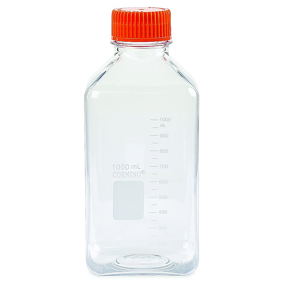 Corning® #431533, 1000mL Square PET Storage Bottle with 45mm Cap (Single)