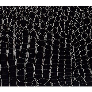 Vinyl Fabric Crocodile Black Fake Leather Upholstery / 54" Wide/Sold by The Yard