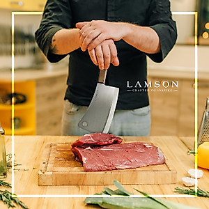 Lamson Meat Cleaver, with Riveted Walnut Handle, Stainless Steel, 12"
