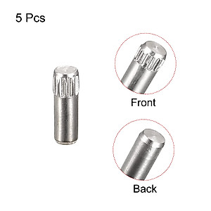 uxcell 3x6mm 304 Stainless Steel Dowel Pins, 5Pcs Knurled Head Flat Chamfered End Dowel Pin, Wood Bunk Bed Shelf Pegs Support Shelves Fasten Elements