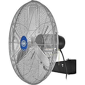 Global Industrial 24" Deluxe Oscillating Wall Mount Fan, 3 Speed, 8,650 CFM, 1/2 HP
