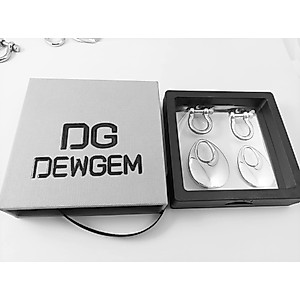 DEWGEM Dangle Ear Gauges Hangers for Ear Tunnels Ear Weights Replace Tapers and Spirals Ear Stretching Kits Dangle Gauges Ear Plugs for Women Size 6G(Silver & Teardrop)