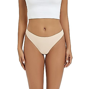 SweetSnow Womens Thong Underwear, Seamless Underwear for Women, Pack of 10 Thongs, No Show Athletic Panties, Gym Underwear Women Love, Black Thong Included, Multicolor, Size S