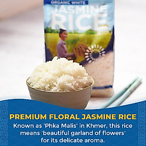Lotus Foods Organic White Jasmine Rice - Jasmine Rice, Gluten Free White Rice, Organic Rice, Long Grain Asian Sticky Rice, USDA Organic, Vegan, Gluten Free - 30 Oz (Pack of 6)