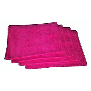 Show Car Guys 4 Pack 11" x18" Hot Pink Fingertip Towels 100% Cotton - Terry-Velour