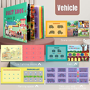 MIKNEKE DIY Montessori Quiet Book for Toddlers, Montessori Busy Book for Kids to Develop Learning Skills, Montessori Learning Materials Homeschool Preschool Educational Activity Book