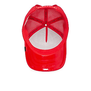 Goorin Bros. The Farm Unisex High Shine Faux Leather Adjustable Snapback Trucker Hat, Big Red, One Size