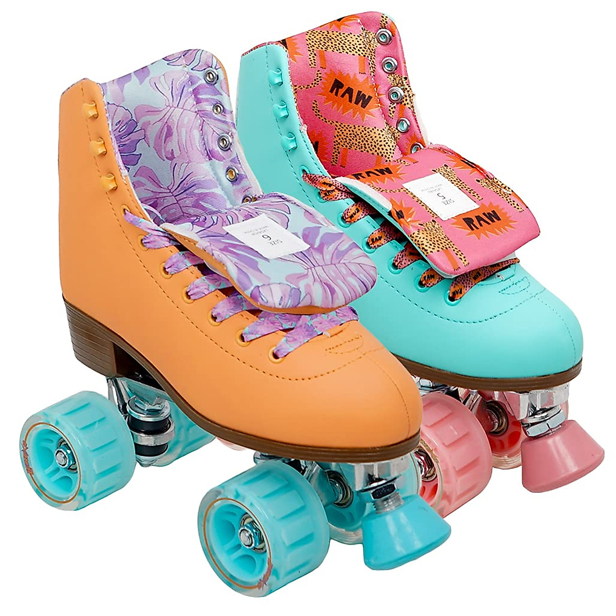 Lenexa Savanna Roller Skates for Ladies - Indoor/Outdoor Quad Skates for Women and Girls (Teal, Ladies 9)