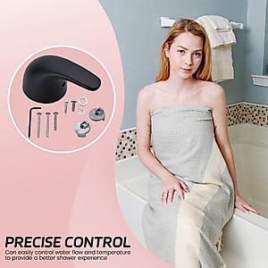 Replacement for Moen 100657 & 100224 & 179100 Lever Shower Handle, Universal Shower Handle Replacement Compatible with Moen PosiTemp & Moentrol Valve Systems, Matte Black