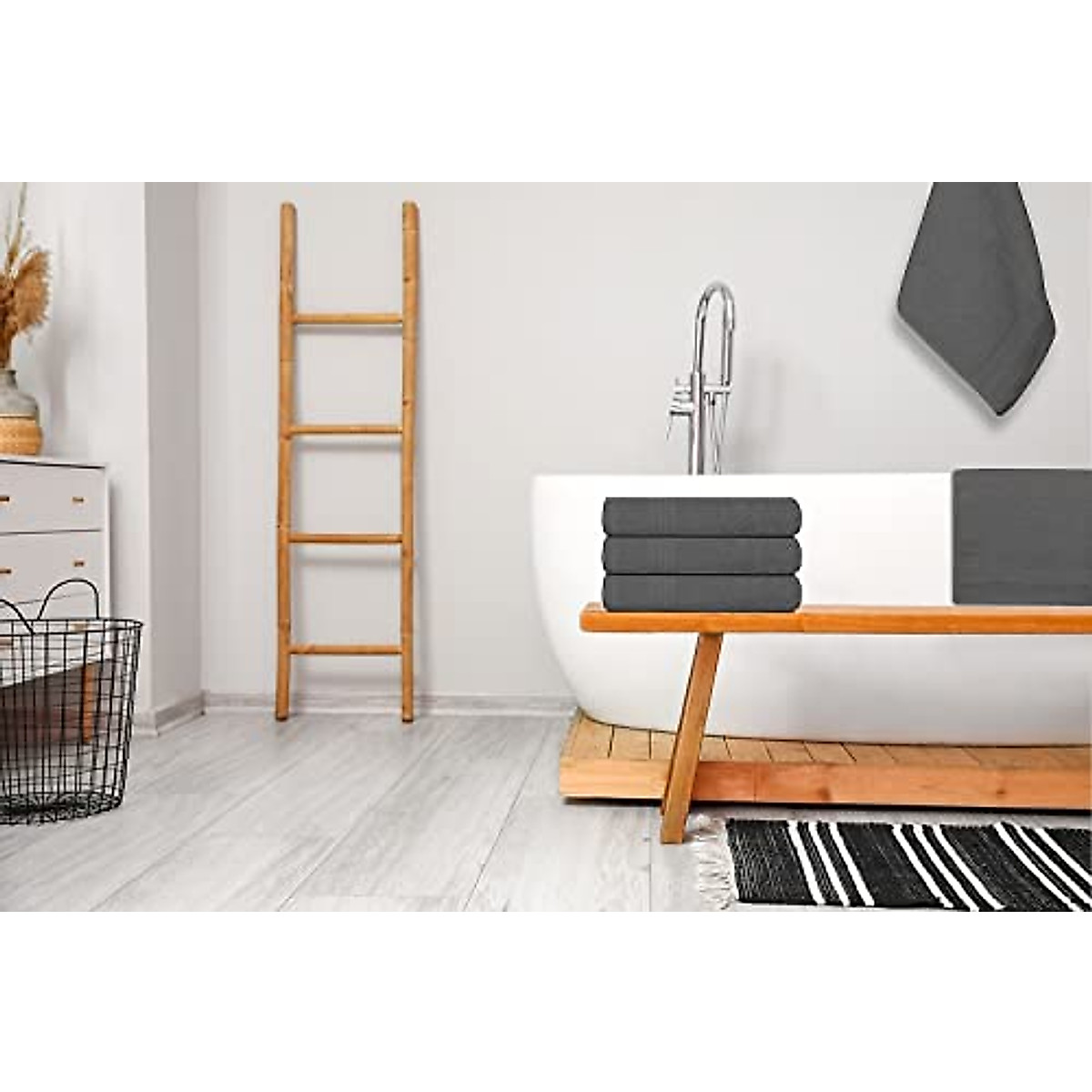 Softolle Premium 600 GSM Hand Towels –100% Combed Ring Spun Cotton Hand Towel - Pack of 6 Luxury Hand Towels - Highly Absorbent and Ultra Soft 16" x 30" inches (Grey)