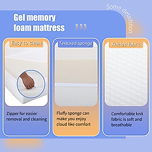 Memory Foam Mattress Medium-Firm Mattress for Pressure Relief & Cooler Sleep Gel Memory Foam Mattress Bed in a Box Fiberglass Free CertiPUR-US Twin Mattress for Soundly Sleep (Twin, 12 in)