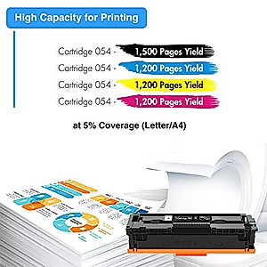 TRUE IMAGE Compatible Toner Cartridge Replacement for Canon 054 MF644Cdw Toner for Canon Color ImageCLASS MF642Cdw MF644Cdw LBP622Cdw MF641Cw MF644 Printer Toner (Black Cyan Magenta Yellow, 5-Pack)