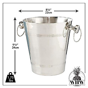 WHW Whole House Worlds Old World Luxurious Grand Hotel Champagne Bucket, Silver Aluminum Nickel, 8.75 D W x 9.5 H Inches