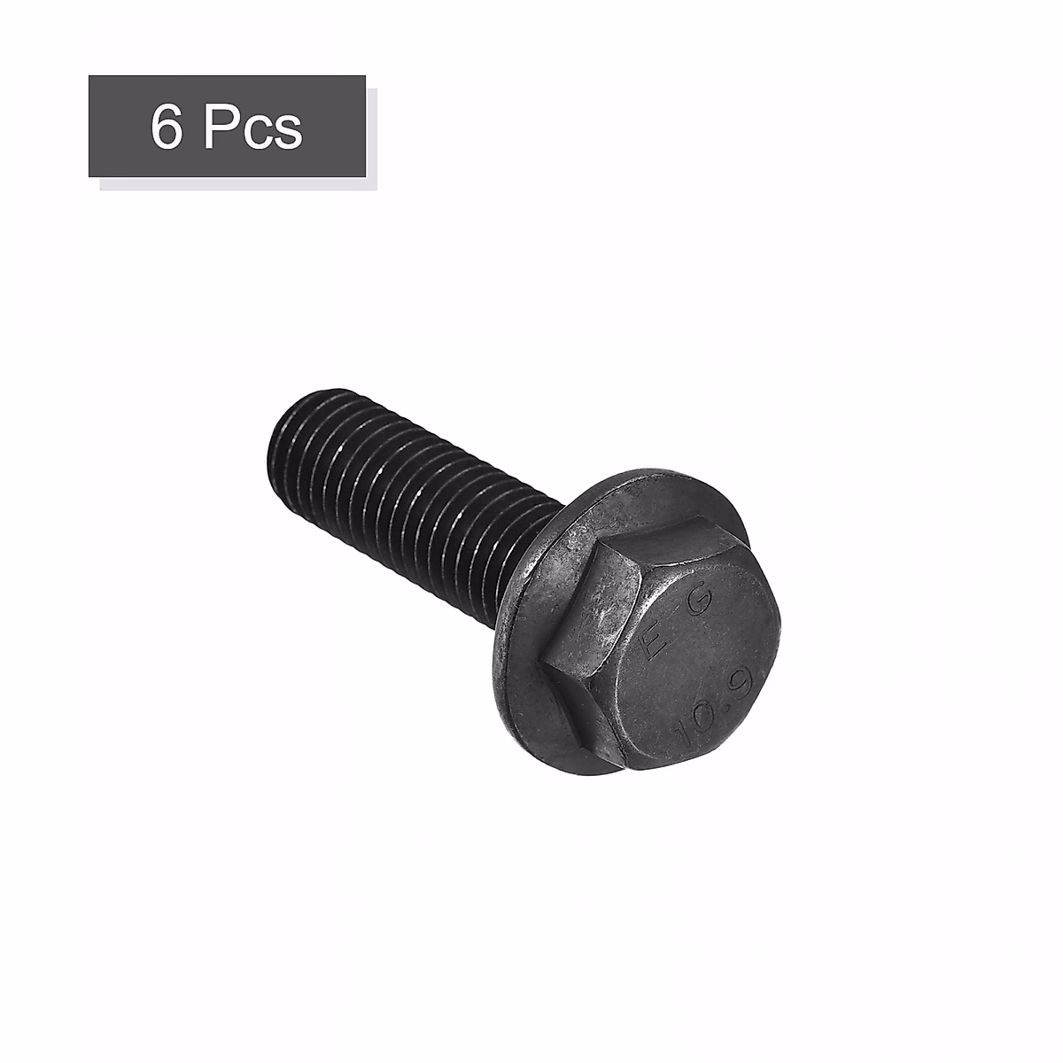 uxcell Metric M12x40mm Hex Flange Bolts, 6pcs 10.9 Grade Carbon Steel Hexagon Head Screws