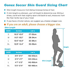 Gonex Soccer Shin Guards for Kids Adult, Youth Boys Girls Shin Guards Slip in Soccer Shin Pad Sleeves Canilleras for Football Games, EVA Cushion Protection Reduce Shocks & Injuries