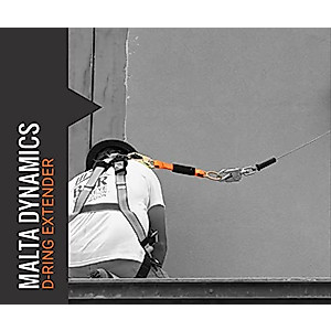 Malta Dynamics 18” D-Ring Extender with Snap Hook for Fall Protection and Roofing, OSHA/ANSI Compliant (1)