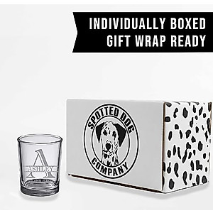 Personalized Etched 2.5oz 1pk Shot Glass – Customized Monogram Name, Custom Gifts Men Women, Groomsmen, Engraved Wedding Birthday Anniversary Retirement Gift Ideas Him Her, Party Favors, Halpert