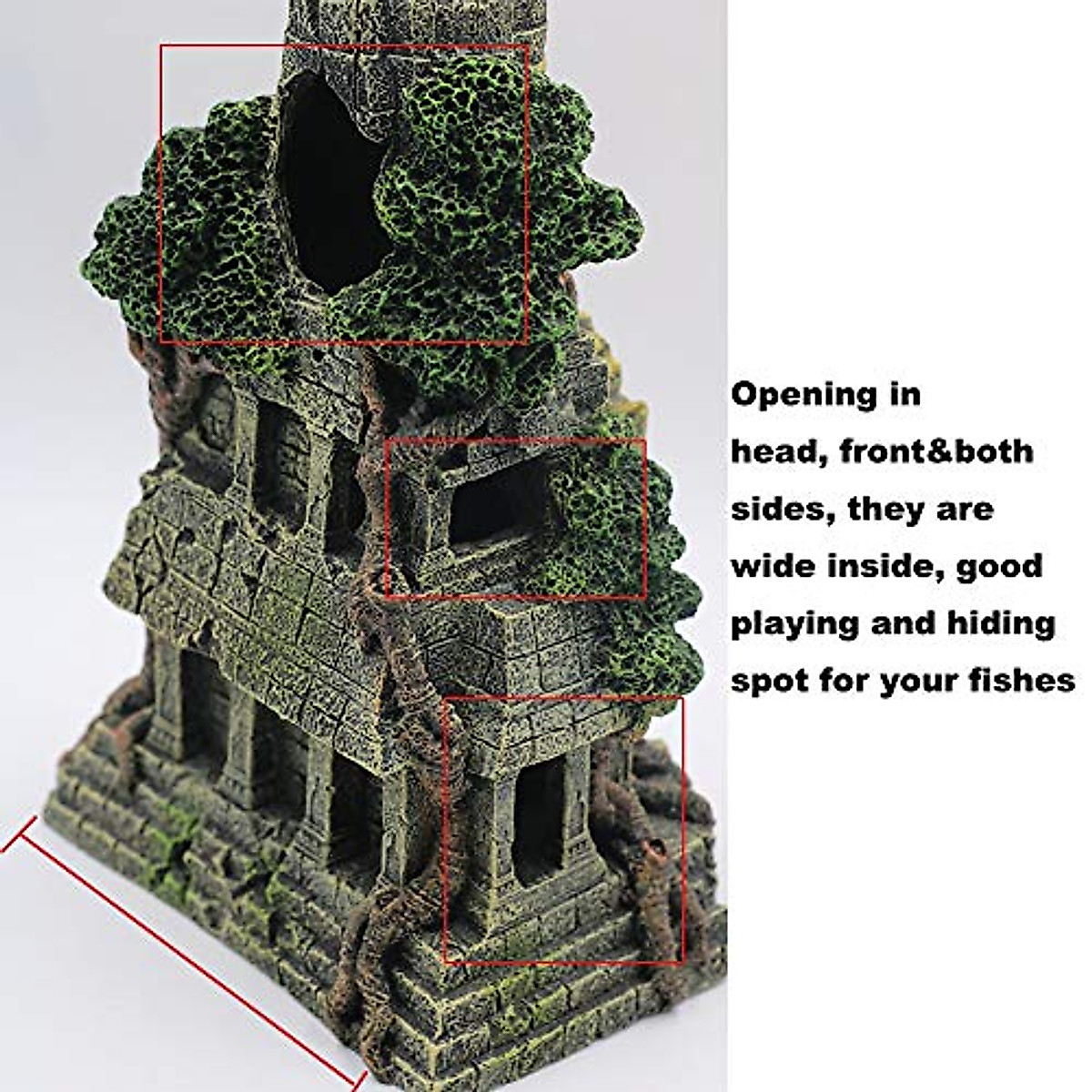 Sunyiny Aquarium Decorations Fish Tank Decorations Ancient Rock Face House Exotic Aquarium Ornament Aquarium Decor for 20 30 Gallon Fish Tank