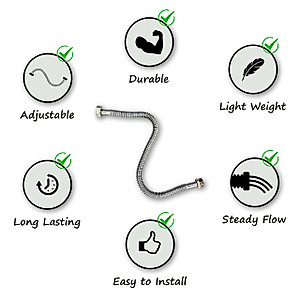 BBros Products Adjustable Flex and Hold Stainless Steel Garden Hose (2 ft), 24 Inch