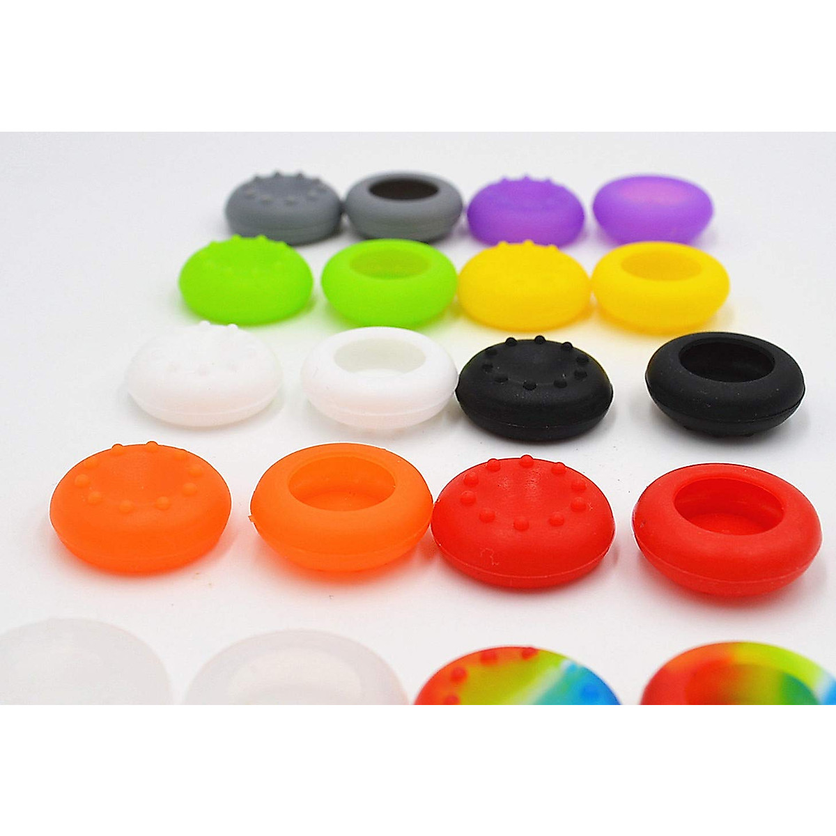 30PCS Joystick Thumb Stick Grips Cap Gamepad Replacement Parts Colorful Rubber Cover Compatibled For PS3 / PS4 / Xbox 360 / Xbox One Analog Controllers