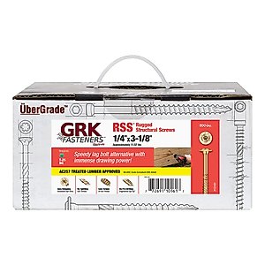 GRK 10161 1/4" x 3-1/8" RSS™ RUGGED STRUCTURAL SCREWS 500 Count