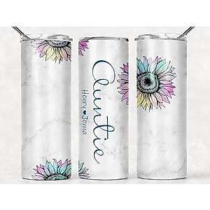 Auntie Tumbler, Double-Wall Vacuum Bottle Mug for Hot Cold Drinks, Stainless Steel Double Wall Insulated Cup With Lid And Straw, Best Aunt Cup, Aunt Gift from Niece (20 oz)