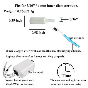 JZMYXA Air Stones Bubble Stones Fit for Aquarium Fish Tank, 0.98 inch, 10 Pieces