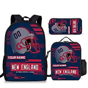 lslnehv Custom New England Pencil Case, Personalized Name Number Pencil Box, Customized Pen Case Fan Gift for Men Women Boys Girls