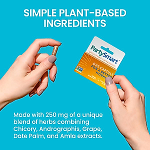 PartySmart, One Capsule for a Better Morning, 10 nights out Supply, Non-GMO, Plant-based, 250 mg, 10 capsules