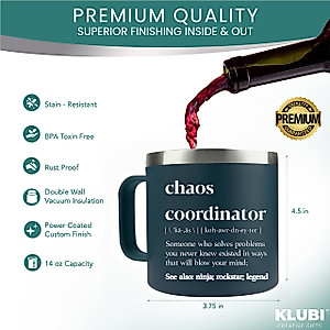 Chaos Coordinator Tumbler Administrative Professional Day Gifts 14 Ounce Chaos Coordinator Cup Navy Bosses Day Gifts Promotion Gifts for Women Coworker Leaving Gifts for Women Job Promotion Gifts