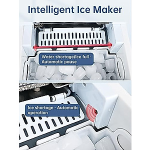 Myetasser Countertop Ice Maker, Portable Ice Maker Machine with Ice Scoop and Basket, 9 Bullet Ice Ready in 6 Mins, Make 33lbs ice in 24 hrs, Self-Cleaning, Ice Maker for Home/Kitchen/Office