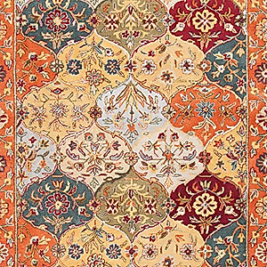 SAFAVIEH Heritage Collection 3' x 5' Multi / Red HG510B Handmade Traditional Oriental Premium Wool Area Rug