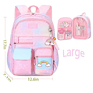 Rcuyyl Cute Backpack Elementary Bookbags Middle School bags Waterproof Bookbag Multifunction Casual Daypack Laptop Travel Bag