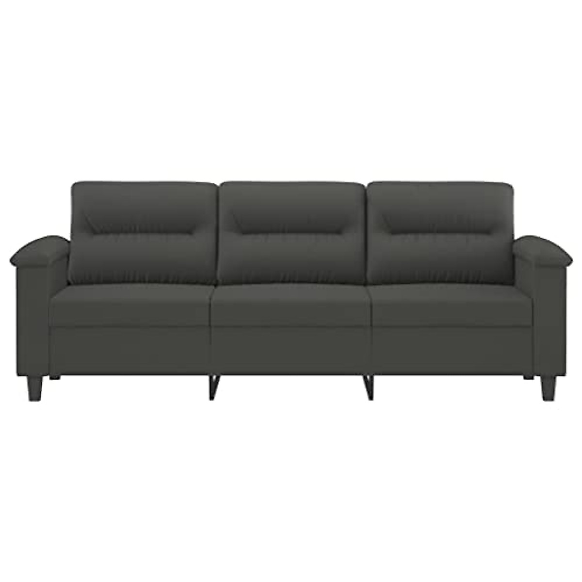 vidaXL 3-Seater Sofa Dark Gray 70.9" Microfiber Fabric