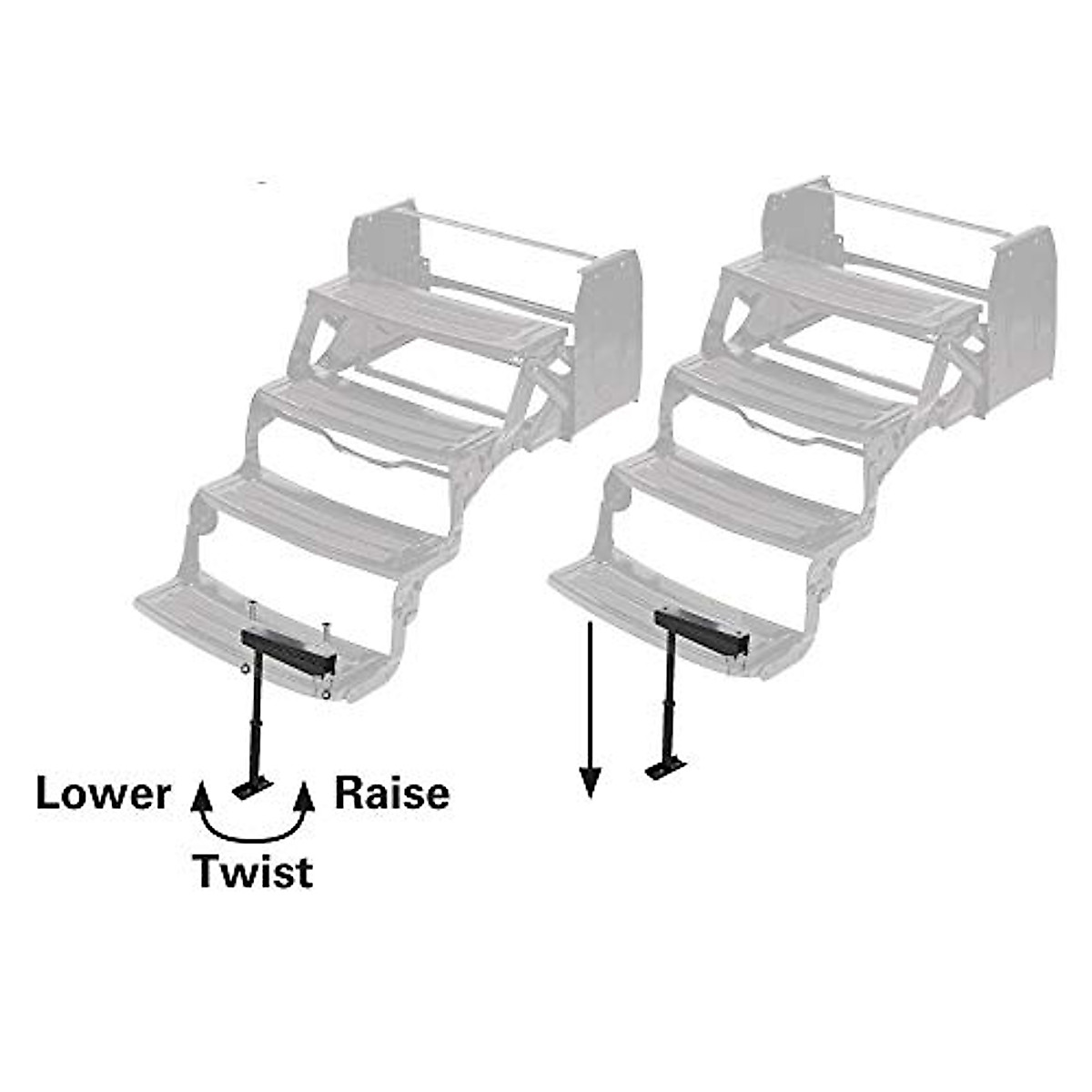 Quick Products QP-JSS-85 Self-Storing RV Step Stabilizer - 8.75" - 15.5"
