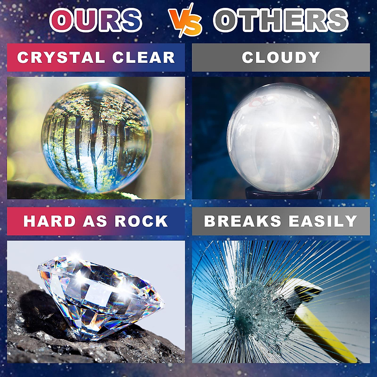 Epoxy Resin, 16OZ Crystal Clear Epoxy Resin Kit, Casting Resin for Art Crafts, Jewelry & Resin Mold, Countertop, Table Top, Wood, No Yellowing & Bubble Free, Easy Mix 1:1 Ratio