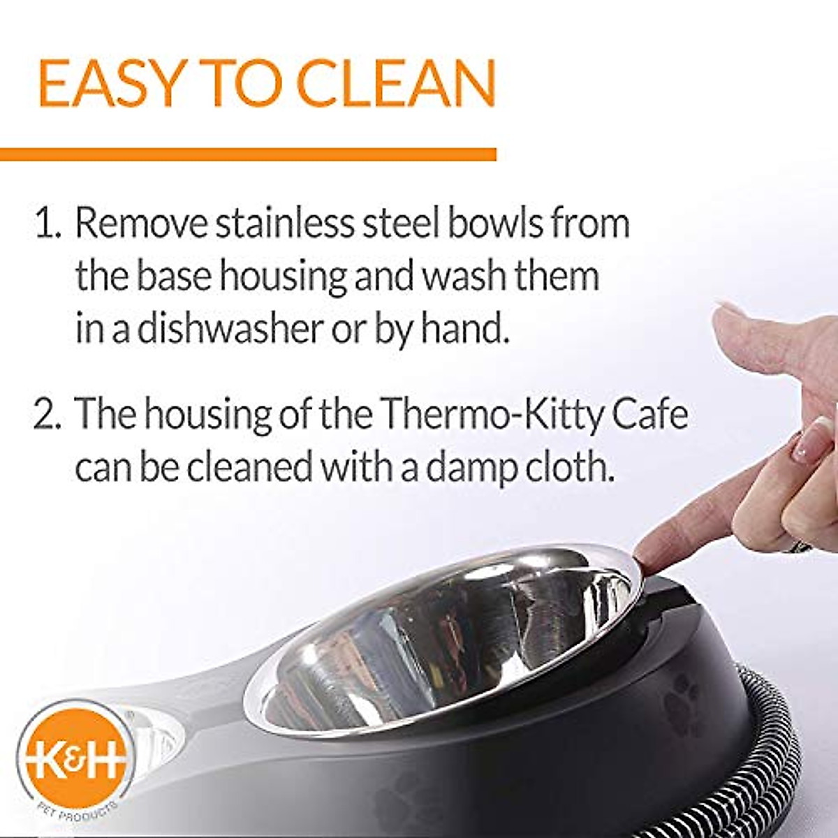 K&H Pet Products Thermo-Kitty Café Outdoor Heated Cat Bowl - No More Frozen Food or Water