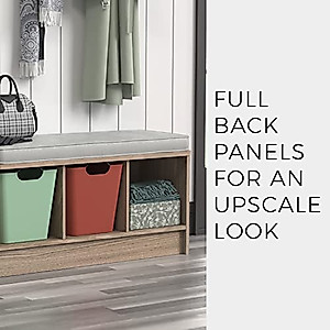 ClosetMaid 3258 Cubeicals 3-Cube Storage Bench, Natural Gray with Gray Cushion