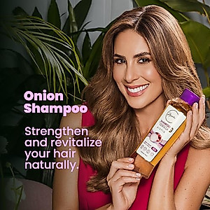 ANYELUZ Onion Shampoo, Cleanses and Reduces Oiliness, Provides Shine and Ideal for all Hair Types, Contains Natural Extracts, Salt and Paraben Free