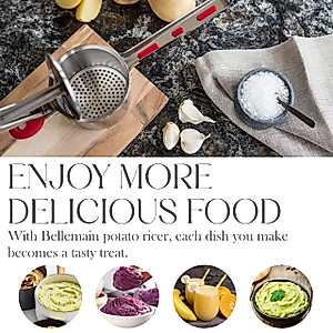 Bellemain Potato Ricer 15 oz with 3 Interchangeable Discs | Mash Potato Masher Stainless Steel, Sweet Potato Masher Kitchen Tool | Spaetzle Maker Press, Khuon Banh Lot, Spaetzle Noodle Maker