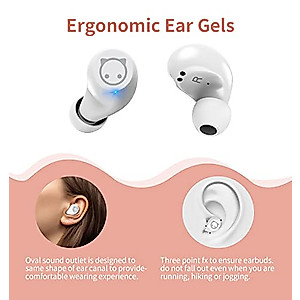 AMAFACE Pink Wireless Earbuds, Sport Bluetooth Earbuds with Microphone - Touch Control, Single/Twin Mode, Noice Cancelling for Kids Adult Small Ears(with 3 Ear Tips)