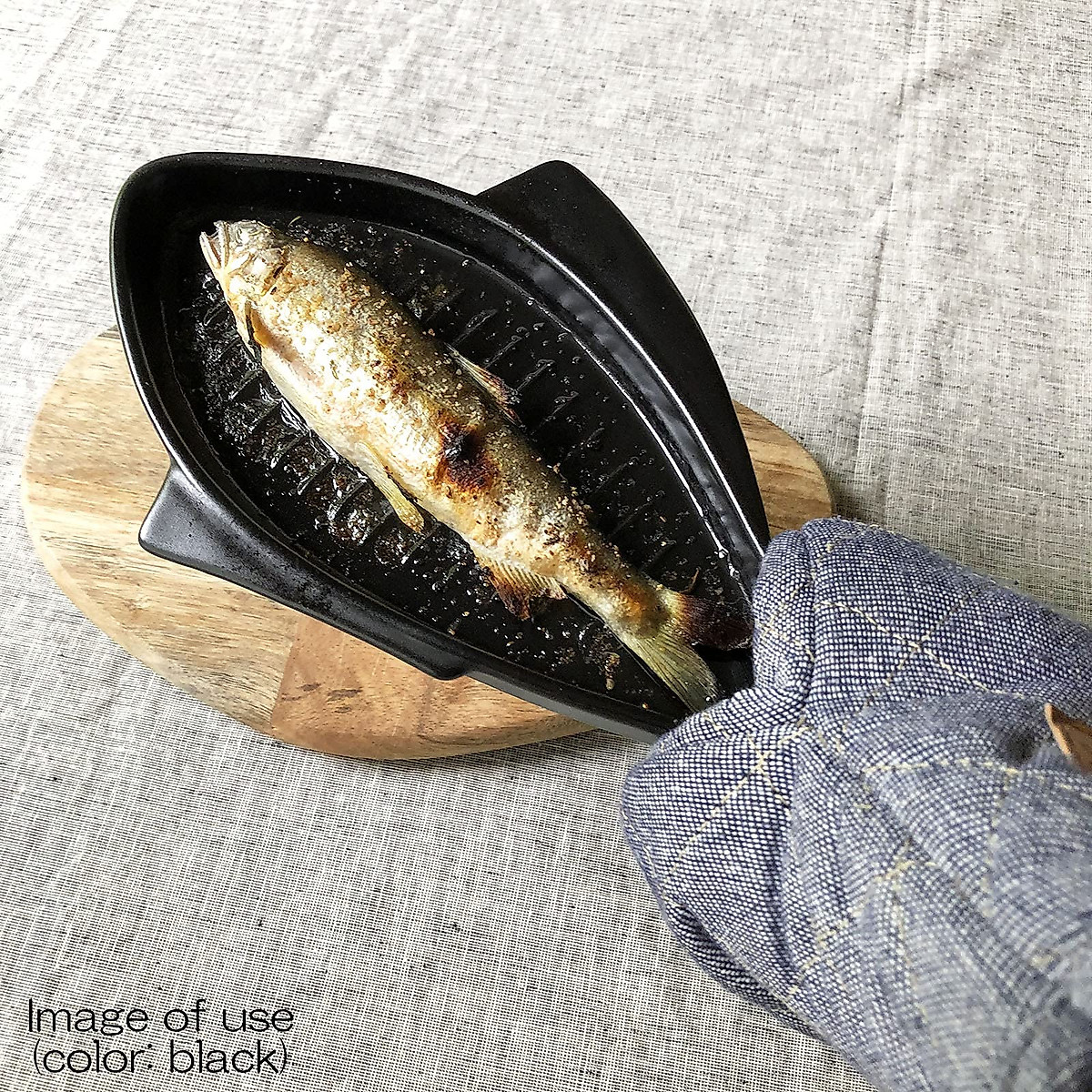 Saji Pottery 10-814 Banko Ware Grill Plate, Bakeware Dish, Oven Safe, Approx. 11.0 x 6.3 inches (28 x 16 cm), Fish Griller, Dark Blue, Made in Japan