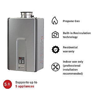 Rinnai RL94iP Tankless Hot Water Heater, 9.8 GPM, Propane, Indoor Installation