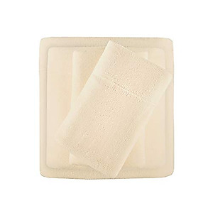 Sleep Philosophy True North Micro Fleece Bed Sheet Set, Warm, Sheets with 14" Deep Pocket, for Cold Season Cozy Sheet-Set, Matching Pillow Case, Cal King, Ivory, 4 Piece