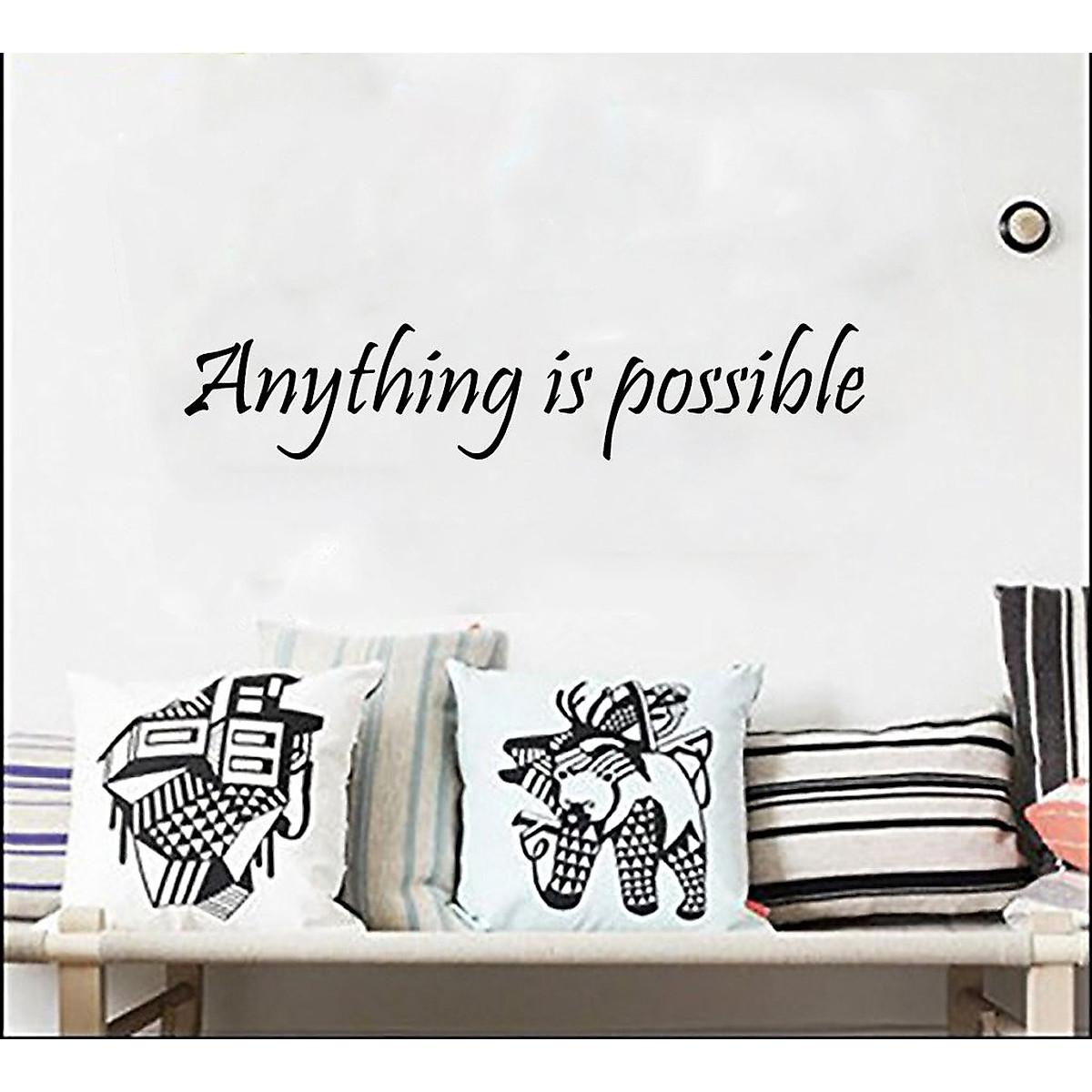 Hi-Shop Anything is Possible Bedroom Quote Decors Wall Saying Decals Quote for Home Wall Stickers Nursery Room Decor